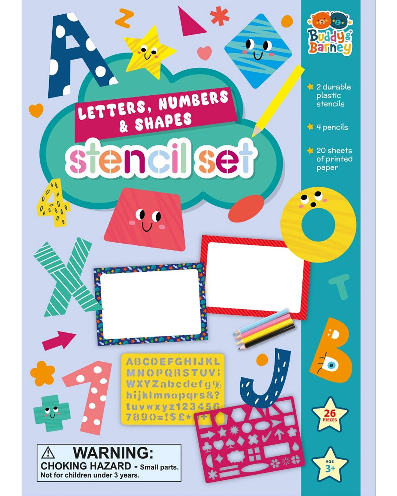 Buddy and Barney Stencils & Pencils Wallet - Letters Shapes Numbers – Kidstuff