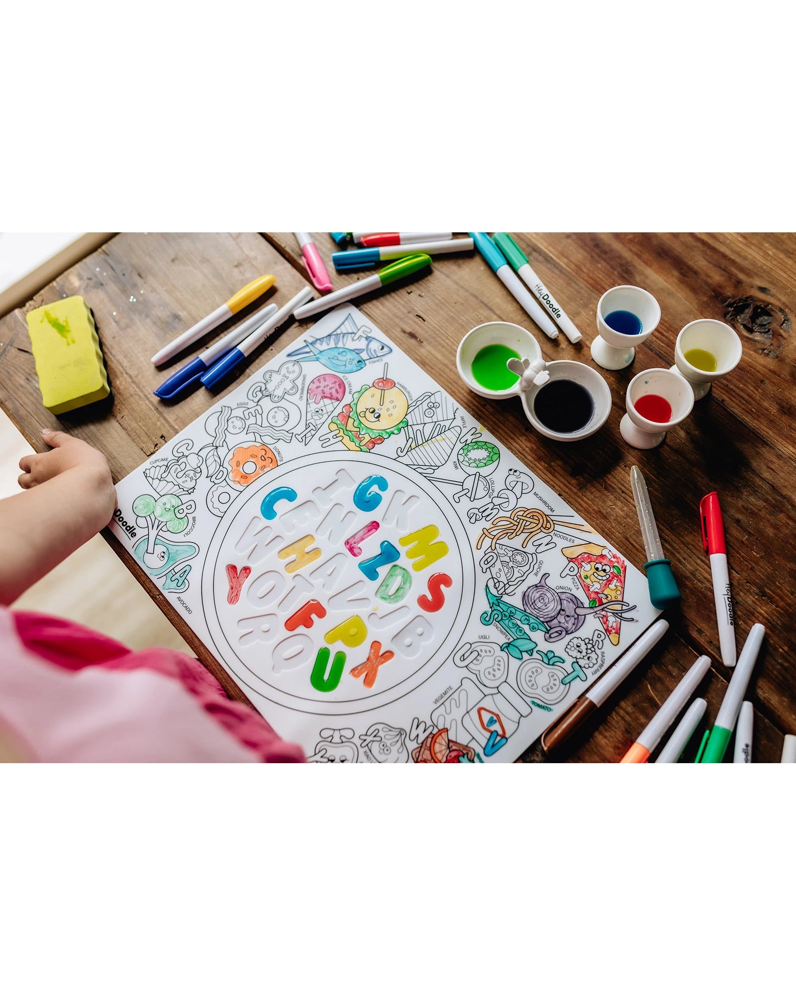 HeyDoodle Alphabet Soup Sensory Colouring & Doodle Mat – Kidstuff